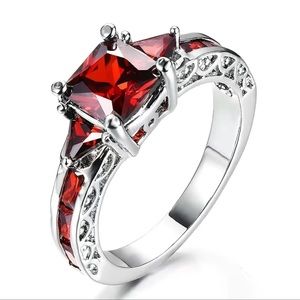 Jewelry | New Square Red Ruby Silver 925 Ring | Poshmark